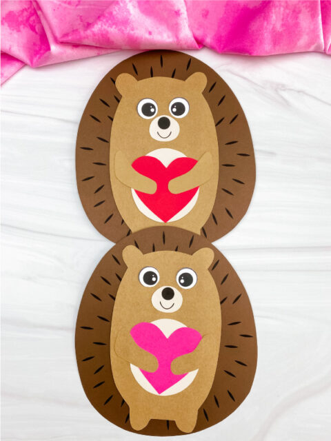 Hedgehog Valentine Craft For Kids [Free Template]