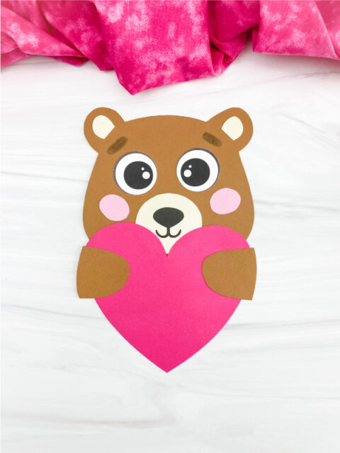 Bear Valentine Craft For Kids [Free Template]