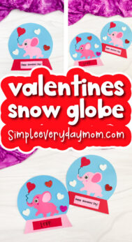 Valentines Day Snow Globe Craft For Kids [Free Template]