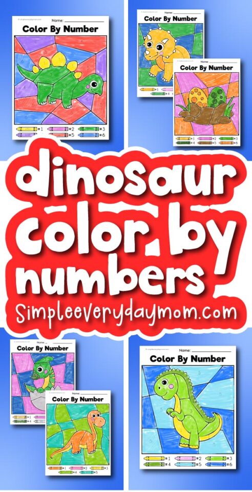 Dinosaur Color By Numbers For Kids