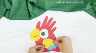 Handprint Parrot Craft For Kids [Free Template]