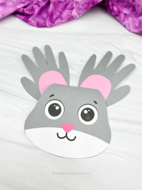 Handprint Bunny Card Craft [Free Template]