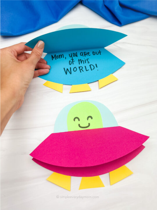 Alien Mother's Day Card Craft For Kids [Free Template]