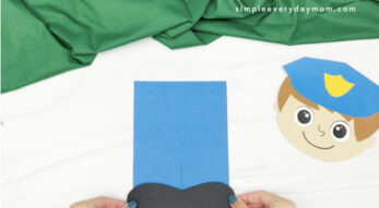 Police Officer Paper Bag Puppet Craft [Free Template]