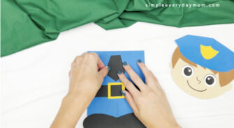 Police Officer Paper Bag Puppet Craft [Free Template]