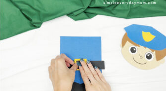 Police Officer Paper Bag Puppet Craft [Free Template]