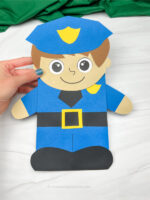 Police Officer Paper Bag Puppet Craft [Free Template]