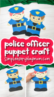 Police Officer Paper Bag Puppet Craft [Free Template]