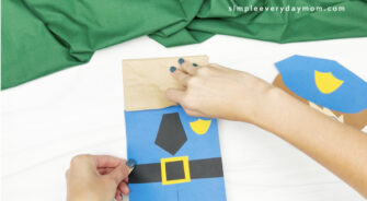 Police Officer Paper Bag Puppet Craft [Free Template]