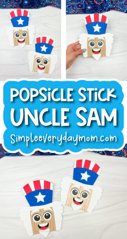 Popsicle Stick Uncle Sam Craft [Free Template]