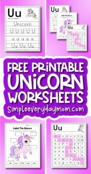 Unicorn Worksheets For Kids [Freebie]