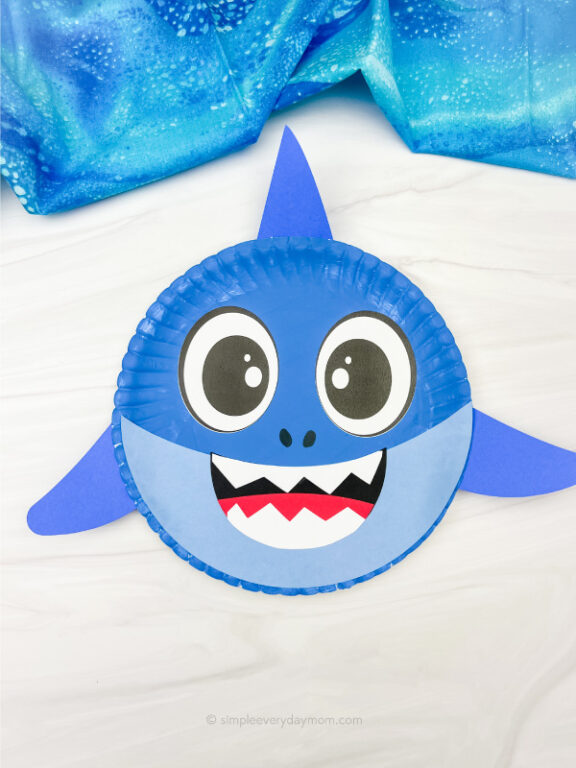 Paper Plate Shark Craft For Kids [Free Template]