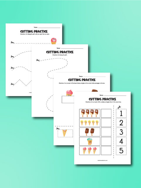 Ice Cream Cutting Activity Pages [Free Printables]