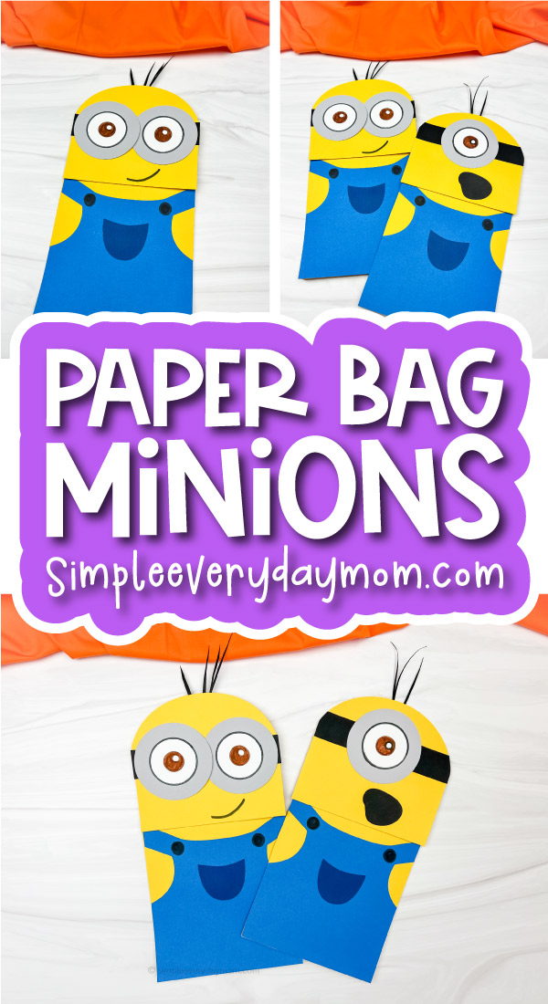 Minion Paper Bag Puppet Craft [Free Template]