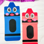 Crayon Paper Bag Puppet Craft For Kids [Free Template]
