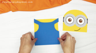 Minion Paper Bag Puppet Craft For Kids [Free Template]