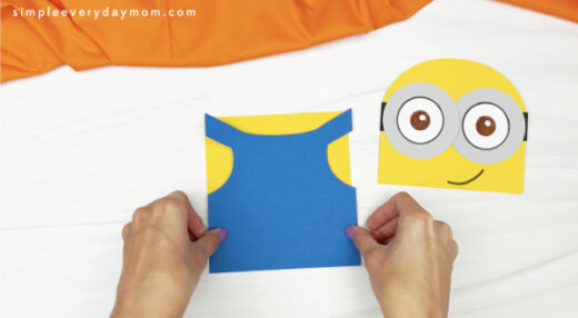 Minion Paper Bag Puppet Craft For Kids [Free Template]