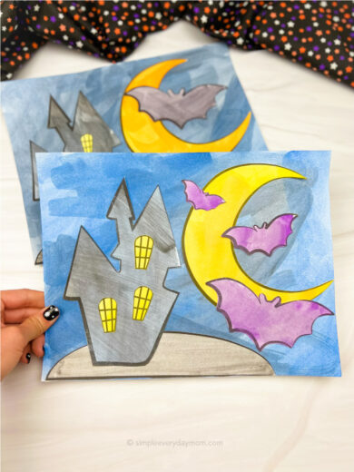 Bat Art Project For Kids [Free Printable]