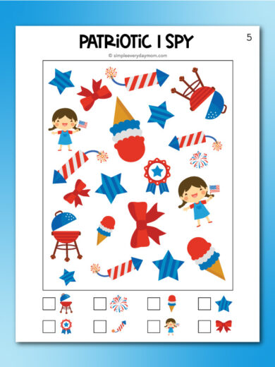 4th Of July I Spy Printables For Kids