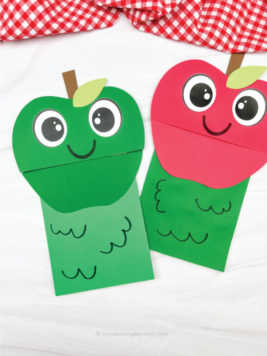 Paper Bag Apple Craft For Kids [Free Template]