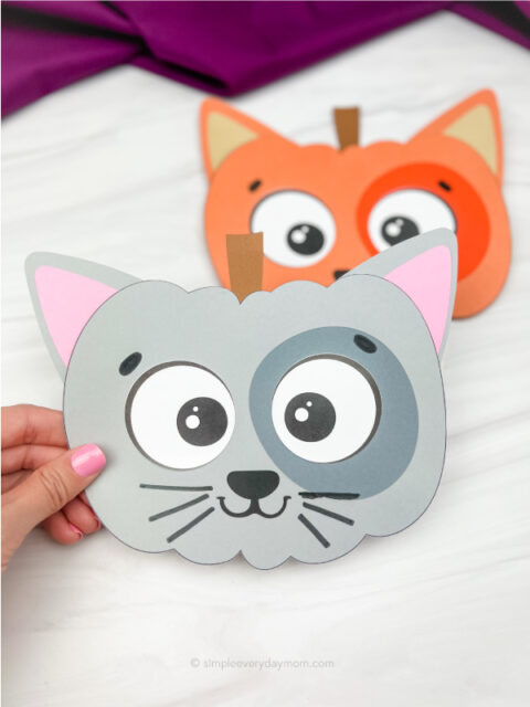 Kitty Pumpkin Craft For Kids [Free Template]