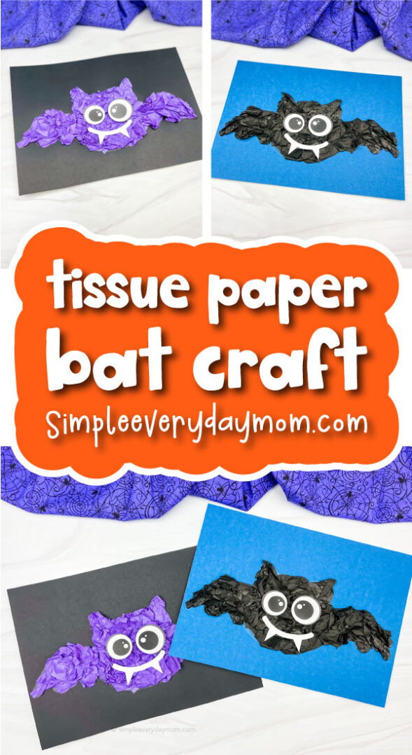 Bat Tissue Paper Craft For Kids [Free Template]