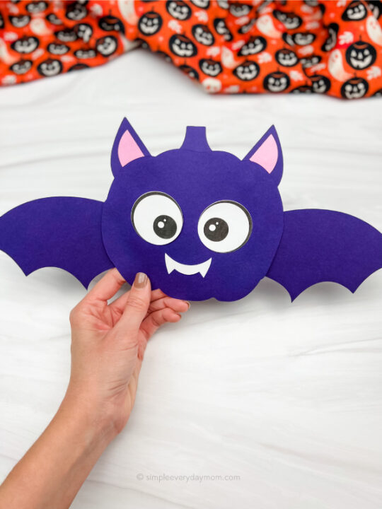 Bat Pumpkin Craft For Kids [Free Template]