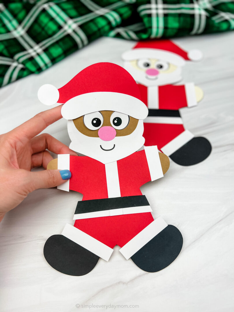 Gingerbread Man Disguised As Santa Craft For Kids [Free Template]
