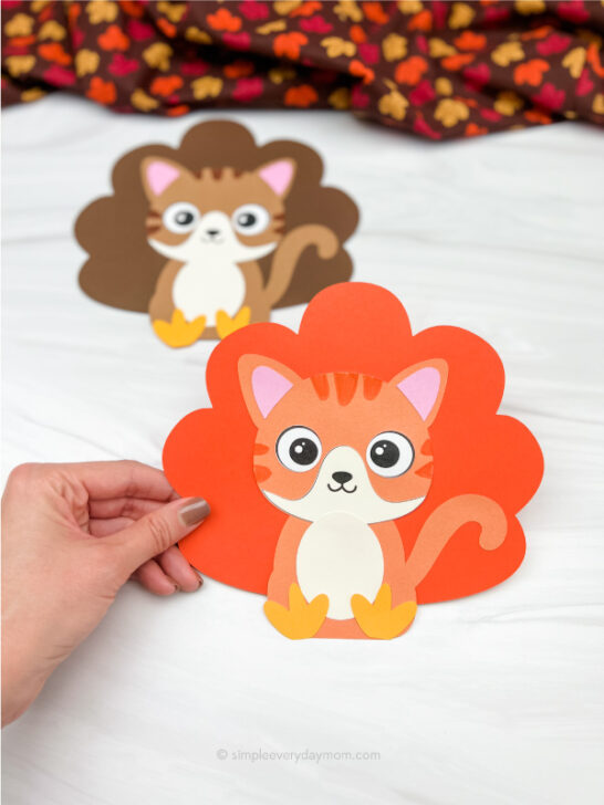 Disguise A Turkey Cat Craft For Kids [Free Template]