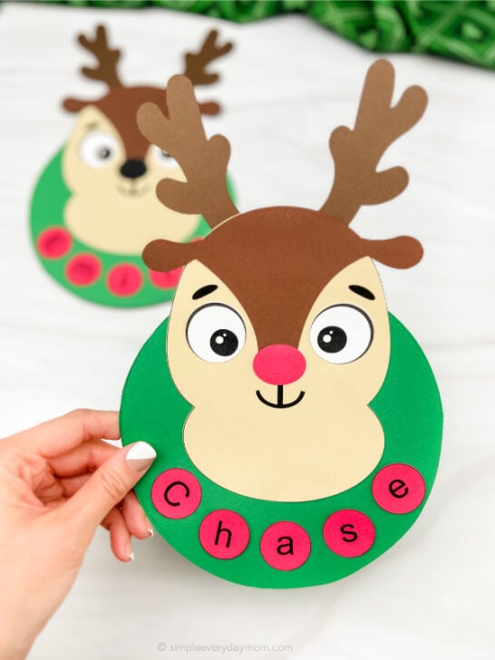 Reindeer Name Craft For Kids [Free Template]