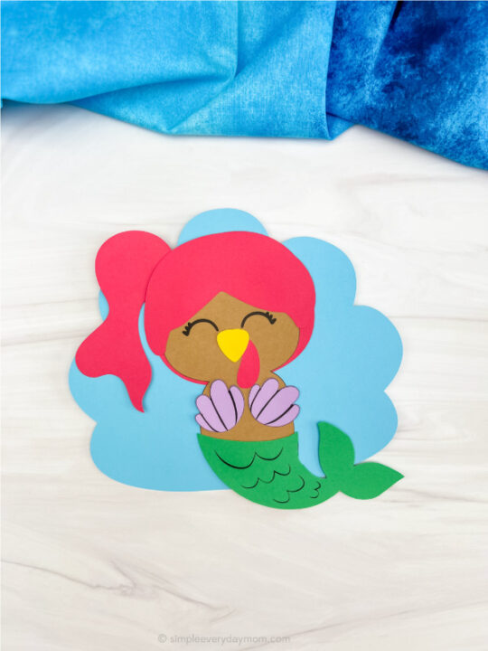 Mermaid Turkey Disguise Craft For Kids [Free Template]