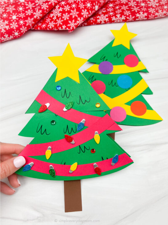 Christmas Tree Card Craft For Kids [Free Template]