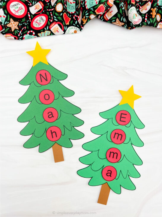 Christmas Tree Name Craft For Kids [Free Template]