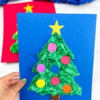 Christmas Tree Tissue Paper Craft For Kids [Free Template]