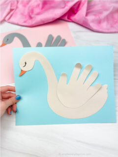 Handprint Swan Craft For Kids [Free Template]