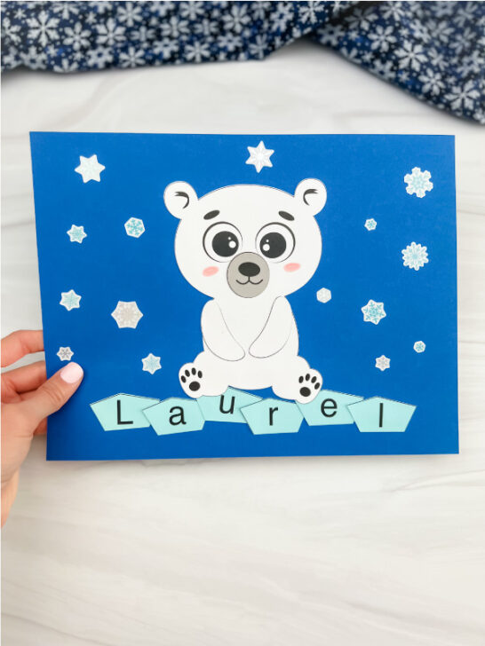 Polar Bear Name Craft For Kids [Free Template]