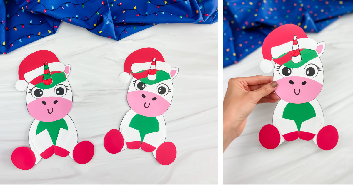 Unicorn Christmas Craft For Kids [Free Template]