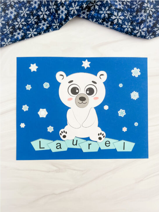 Polar Bear Name Craft For Kids [Free Template]
