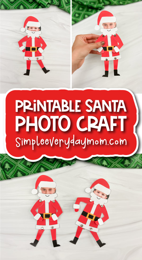 Moveable Santa Photo Craft For Kids [Free Template]