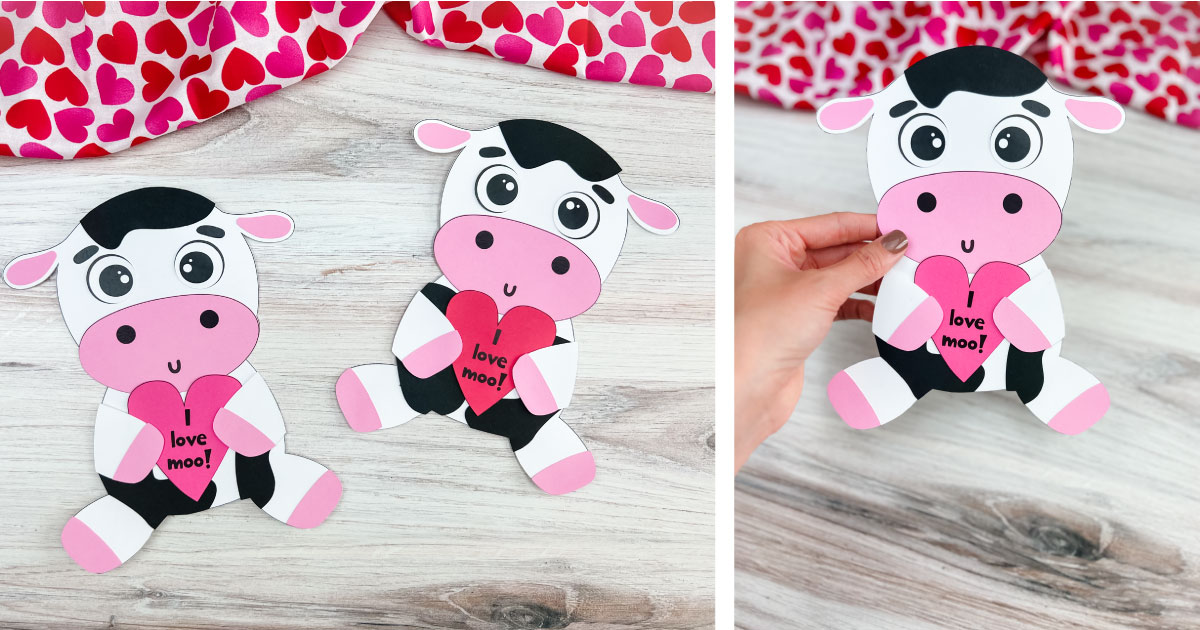 Cow Valentine Craft For Kids [Free Template] Story - Simple Everyday Mom