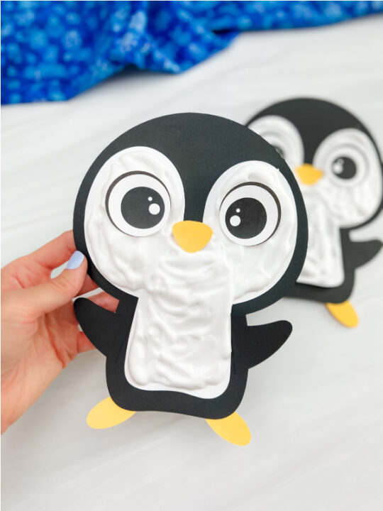 Cute Puffy Paint Penguin Craft With Free PDF Template