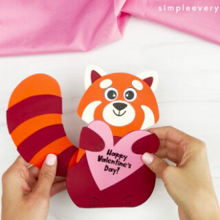 Red Panda Valentine Craft For Kids [Free Template]