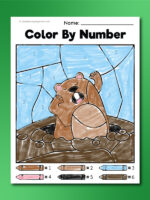 Groundhog Day Color By Numbers For Kids [Free Printable]