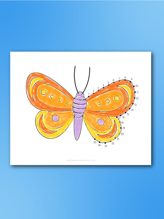 Butterfly Dot To Dot Worksheets For Kids [Free Printables]