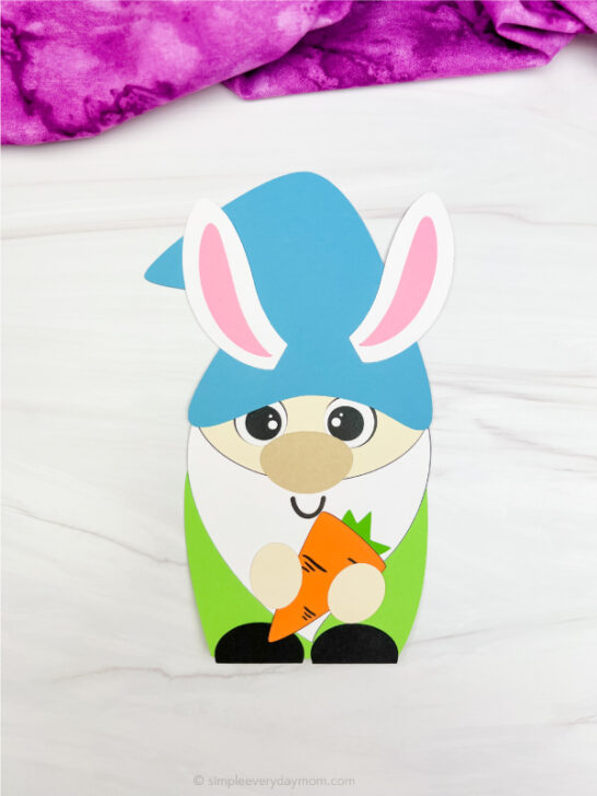 Bunny Gnome Craft For Kids [Free Template]