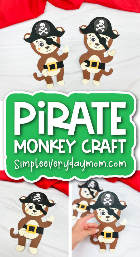 Pirate Monkey Craft For Kids [Free Template]