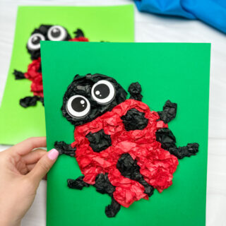 Ladybug Tissue Paper Craft For Kids [Free Template]