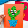 Cactus Tissue Paper Craft For Kids [Free Template]