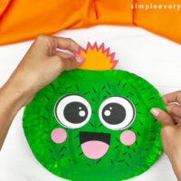 Paper Plate Cactus Craft For Kids [Free Template]