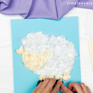 Sheep Tissue Paper Craft For Kids W/Template